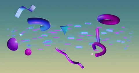 Animation of abstract shapes moving on g... | Stock Video | Pond5