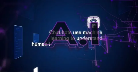 Animation of ai chat and data processing... | Stock Video | Pond5