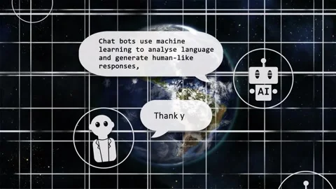 Animation of ai chat and data processing... | Stock Video | Pond5