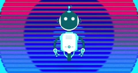 Animation of ai chat bot over colourful ... | Stock Video | Pond5