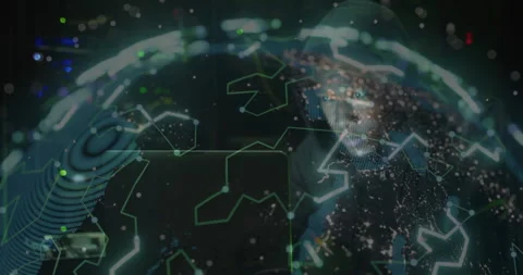 Animation of ai data processing and glob... | Stock Video | Pond5