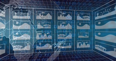 Animation of ai data processing over glo... | Stock Video | Pond5