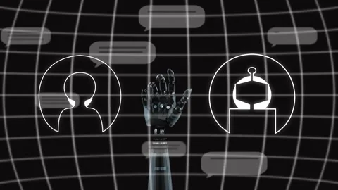 Animation of ai data processing over rob... | Stock Video | Pond5