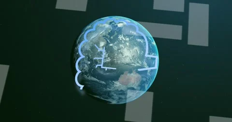 Animation of ai data processing over glo... | Stock Video | Pond5