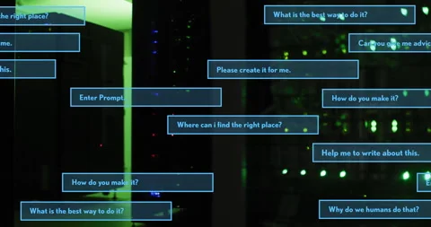 Animation of ai interface dialogue boxes... | Stock Video | Pond5