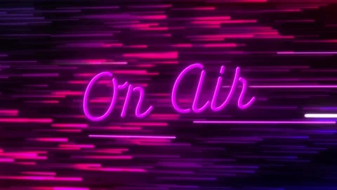 Animation of on air text over light trai... | Stock Video | Pond5