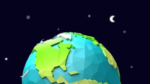 Animation of an Airplane Travelling Arou... | Stock Video | Pond5