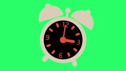Animation alarm clock on green backgroun... | Stock Video | Pond5