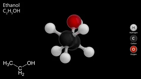 Animation of an (alcohol) ethanol molecu... | Stock Video | Pond5
