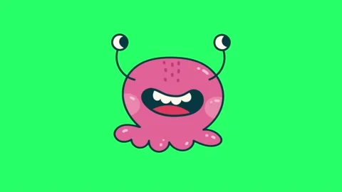 Animation Alien on green screen. | Stock Video | Pond5