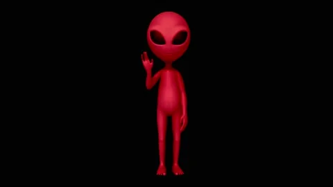 Animation Alien isolate on black backgro... | Stock Video | Pond5