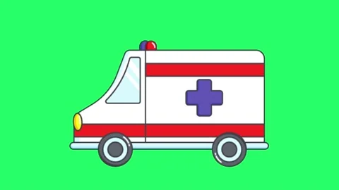 Animation ambulance on green screen. | Stock Video | Pond5