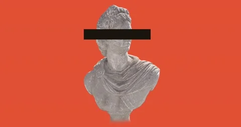 Animation of ancient bust sculpture turn... | Stock Video | Pond5