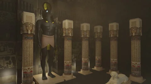 Animation of an ancient egyptian temple ... | Stock Video | Pond5