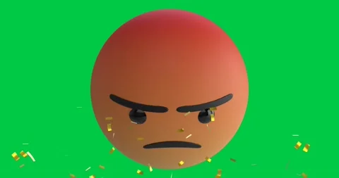 Animation of angry emoji icon on green s... | Stock Video | Pond5