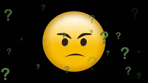 Animation of angry emoji icon with quest... | Stock Video | Pond5