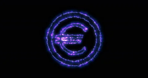 Animation of the appearance euro symbol ... | Stock Video | Pond5