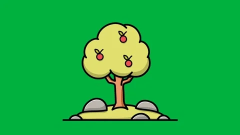 Animation of an apple tree moving in the... | Stock Video | Pond5