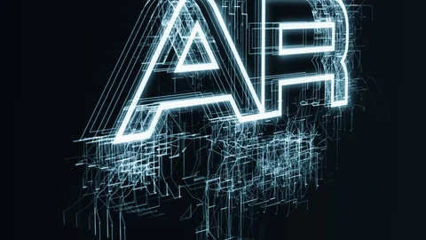 Animation of AR, augmented reality, text... | Stock Video | Pond5