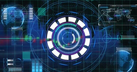 Animation of arc reactor, loading bars a... | Stock Video | Pond5