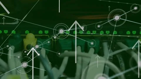 Animation of up arrow and connected dots... | Stock Video | Pond5