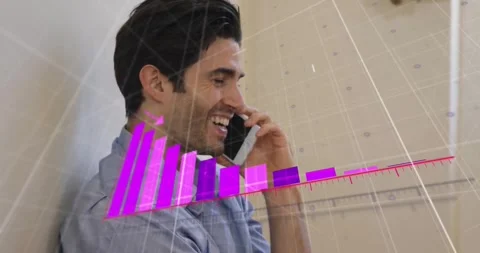 Animation of arrow on falling graph and ... | Stock Video | Pond5