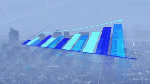 Animation of arrow on graph over grid pa... | Stock Video | Pond5