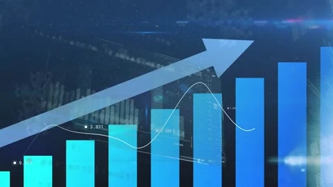 Animation of arrow on growing graphs wit... | Stock Video | Pond5