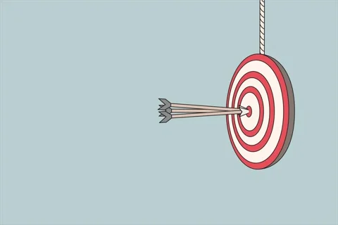 Animation of an arrow hitting the target | Stock Video | Pond5