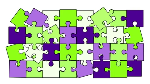 Animation of assembling a jigsaw puzzle.... | Stock Video | Pond5