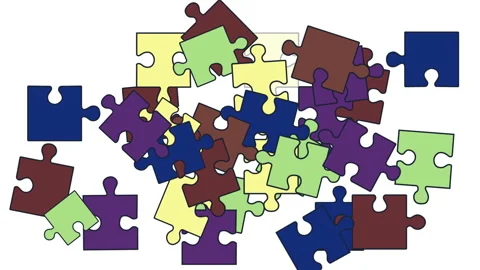Animation of assembling a jigsaw puzzle.... | Stock Video | Pond5