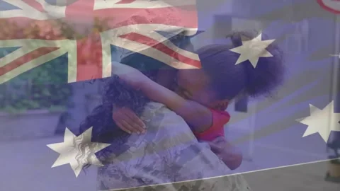 Animation of australian flag over divers... | Stock Video | Pond5