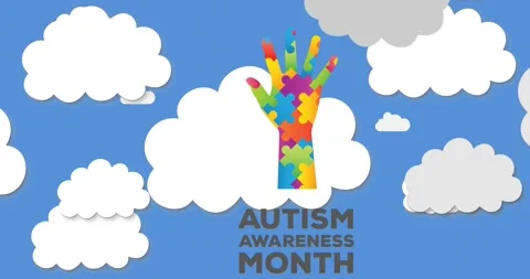 Animation of autism awareness month over... | Stock Video | Pond5
