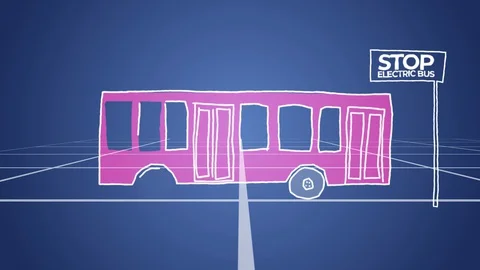Animation of an Autonomous shuttle bus C... | Stock Video | Pond5