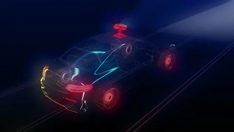 Animation of an autonomous vehicles with... | Stock Video | Pond5