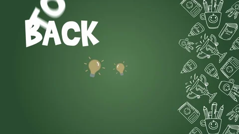 Animation of back to school on green bac... | Stock Video | Pond5
