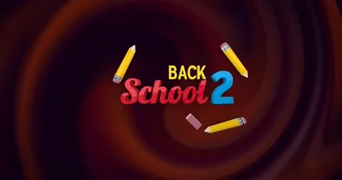 Animation of back to school over dark re... | Stock Video | Pond5