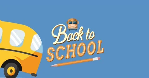 Animation of back to school text on blue... | Stock Video | Pond5