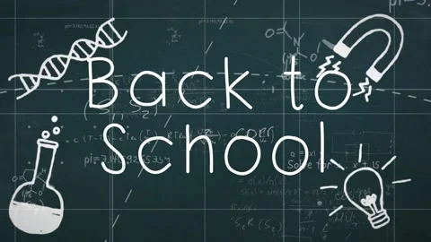 Animation of back to school text over ca... | Stock Video | Pond5