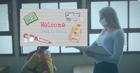 Animation of back to school text over ca... | Stock Video | Pond5