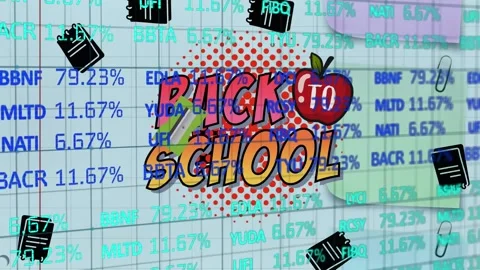 Animation of back to school text over da... | Stock Video | Pond5