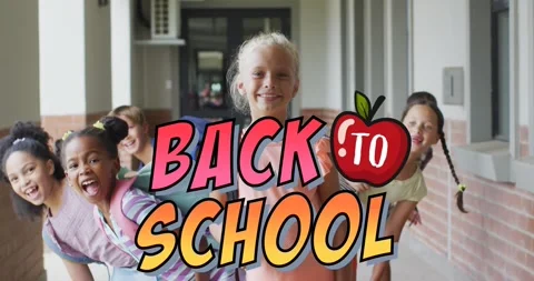 Animation of back to school text over ha... | Stock Video | Pond5