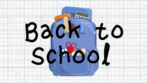 Animation of back to school text over sc... | Stock Video | Pond5