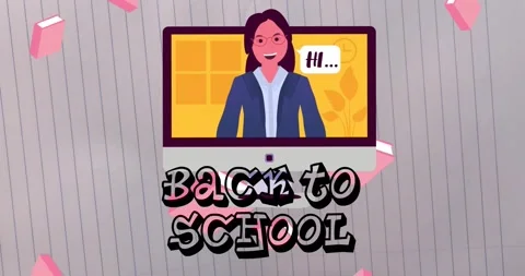 Animation of back to school text, teache... | Stock Video | Pond5