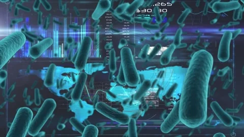 Animation of bacteria cells over data pr... | Stock Video | Pond5