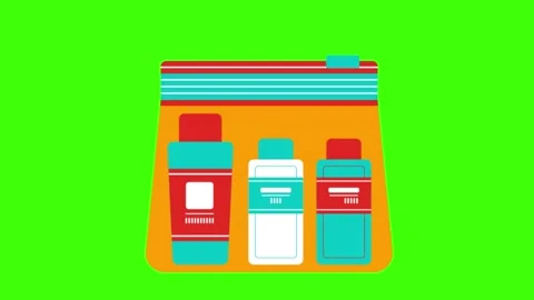 Animation of a bag with a cosmetics icon... | Stock Video | Pond5