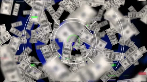 Animation of banknotes and scope scannin... | Stock Video | Pond5