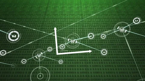 Animation of bar graph, network of digit... | Stock Video | Pond5
