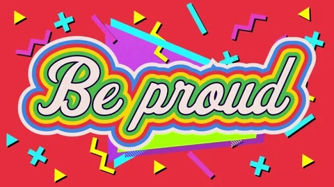 Animation of be proud text with rainbow ... | Stock Video | Pond5