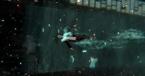 Animation of a bewitched person rising u... | Stock Video | Pond5